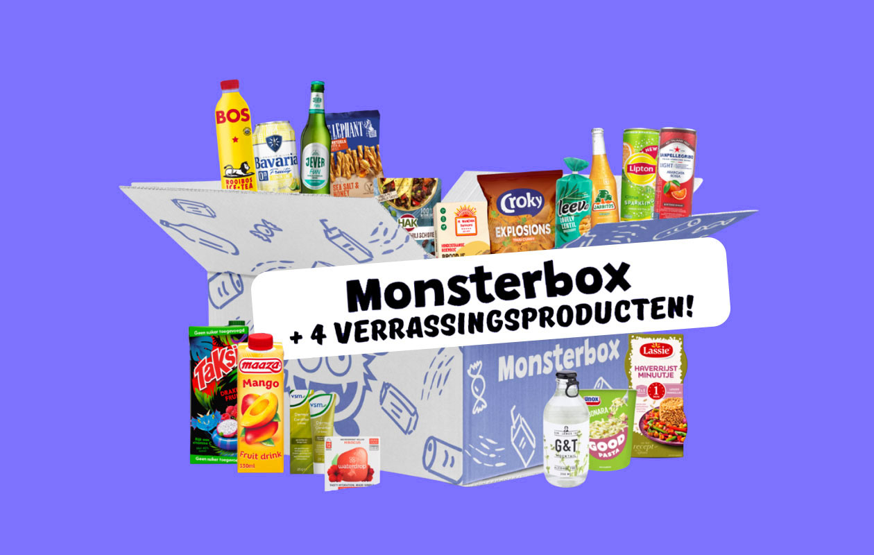 Monsterbox t.w.v. €62 | Win met korting | VakantieVeilingen
