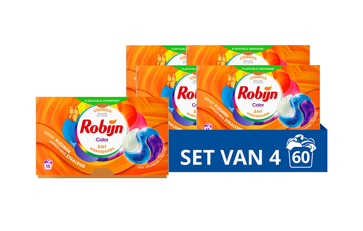 Robijn Wasmiddel Capsules – Color met korting | VakantieVeilingen