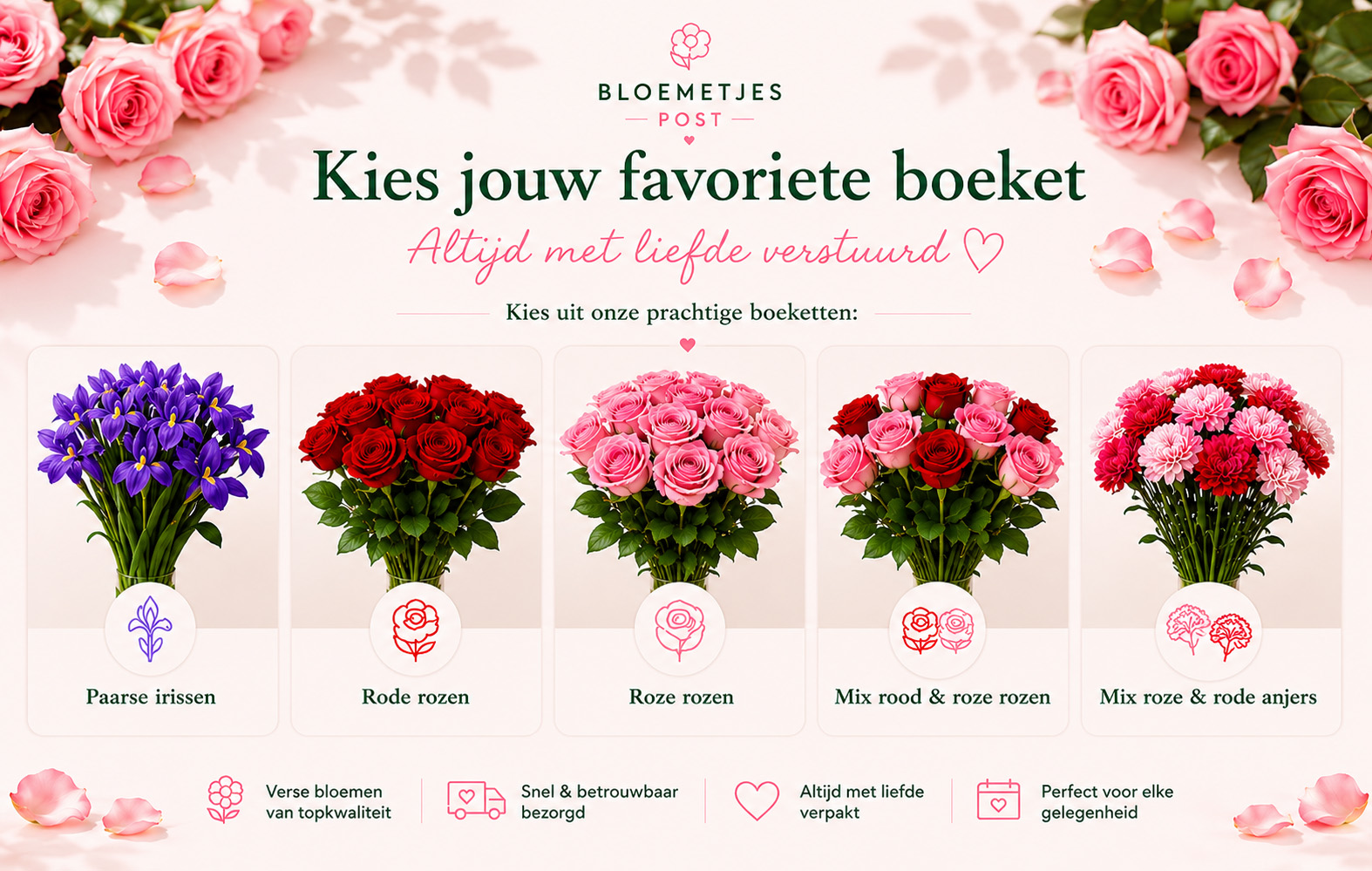 Bloemen via de post in diverse kleuren | Win met korting ...